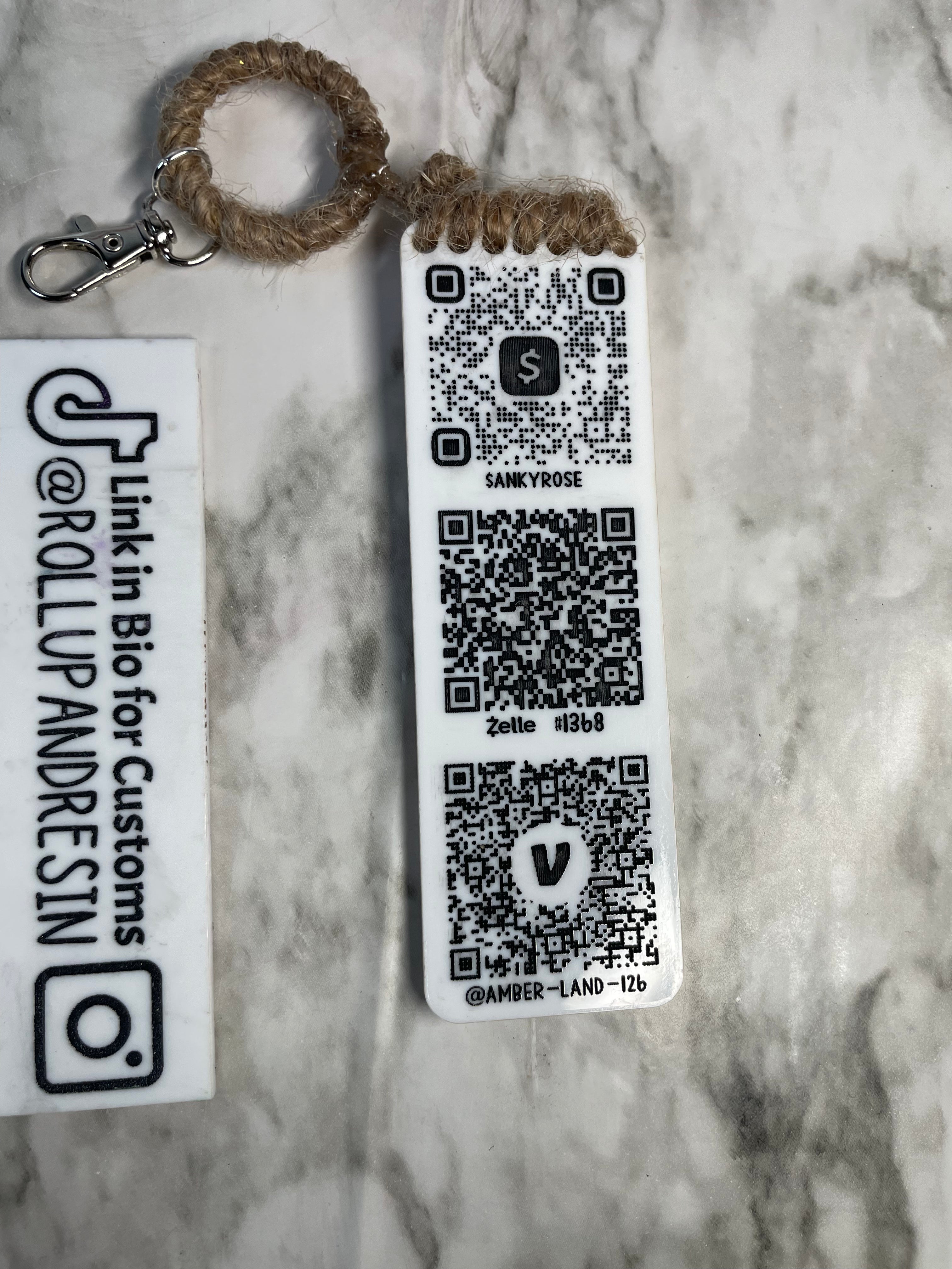 Double Sided QR Code Keychain – Jaded Ice